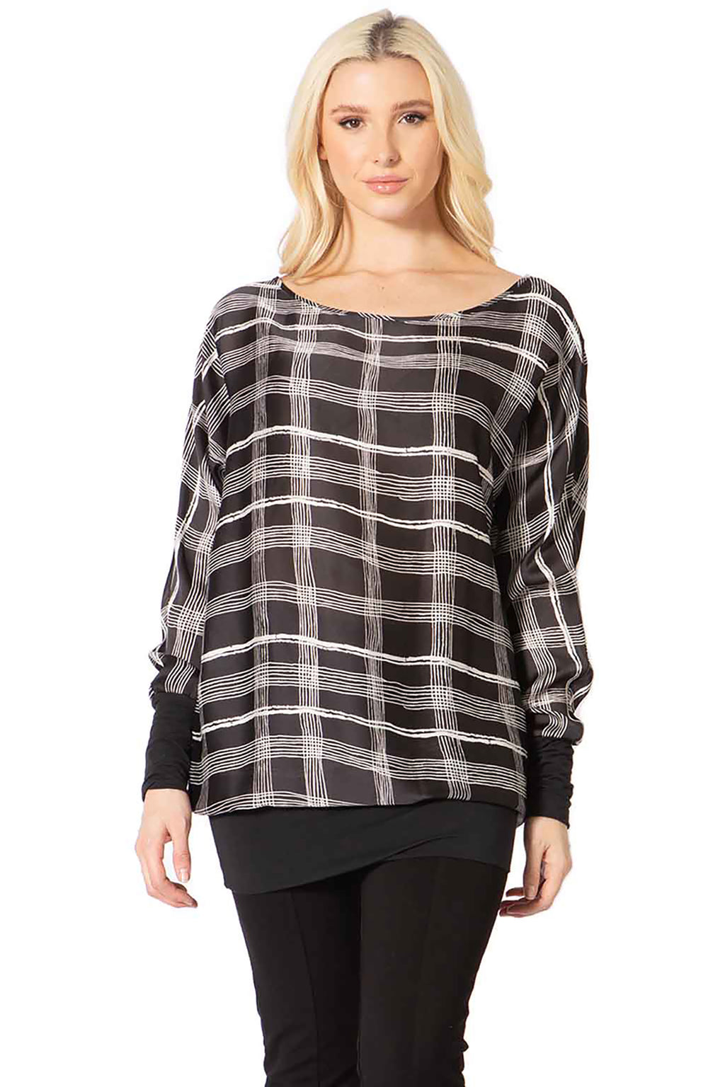 Convertible Collar Printed Top – Vertigo