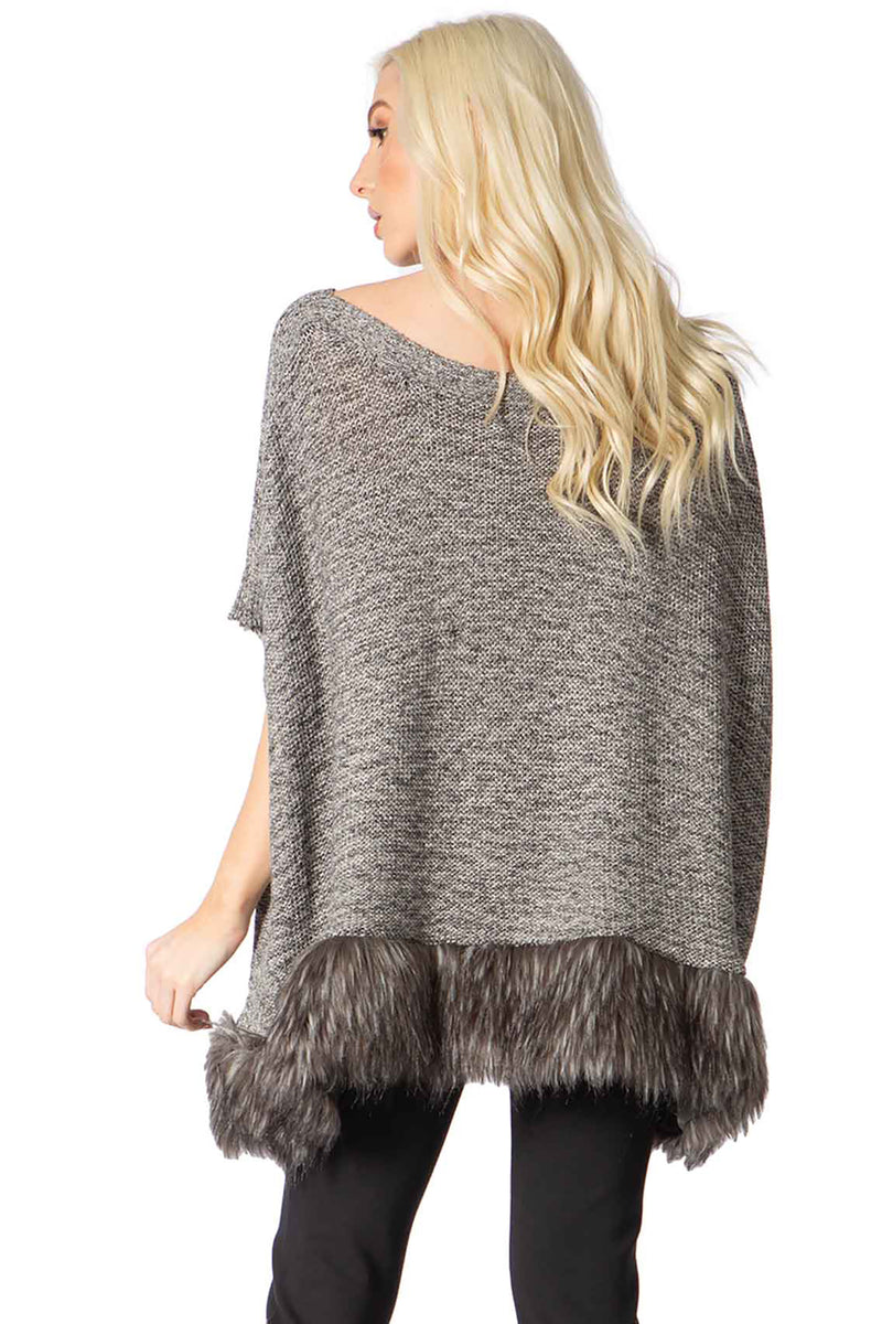 Wizard Faux Fur Lurex Sweater Poncho – Vertigo